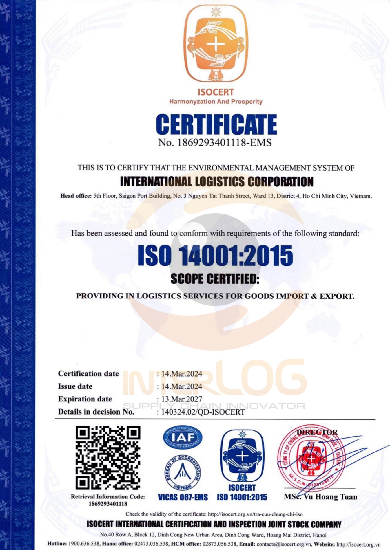 Green Transition - InterLOG achieves ISO 14001: 2015 certification for ...